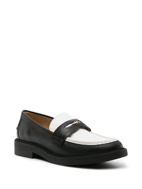 Michael Michael Kors logo-penny Leather Loafers | Black | FARFETCH