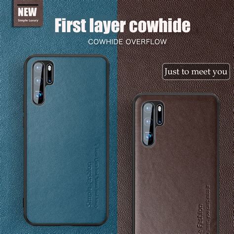 Funda de teléfono de cuero genuino de lujo para Huawei P20 P30 pro mate