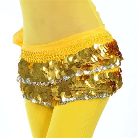 Belly Dance Hip Scarf Sequins Coins Belt Wrap Skirt Festival Carnival