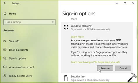 How To Remove Windows Hello PIN In Windows