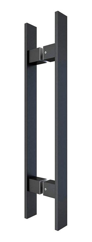 Puxador De Porta Inox Preto Fosco Duplo Pivotante Demima Cm R