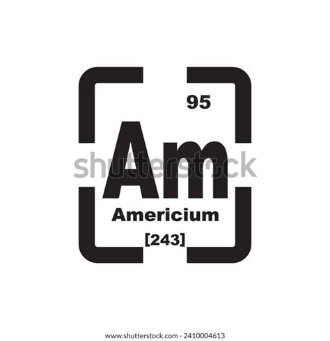 Americium Chemistry Iconchemical Element Periodic Table Stock Vector
