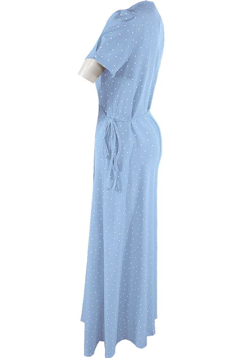 Polka Dot Wrap Maxi Dress Buy Fashion Wholesale In The Uk