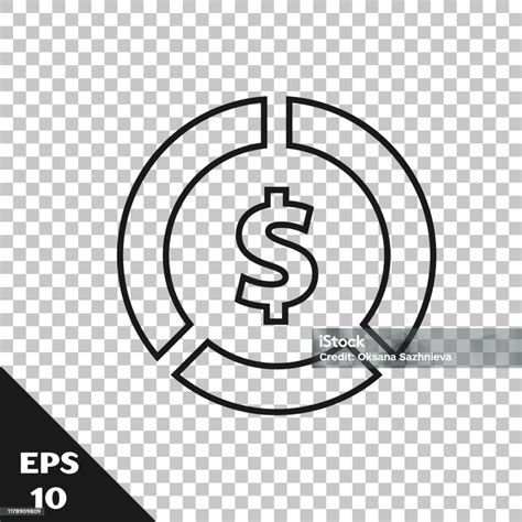 黑色線硬幣錢與貨幣符號圖示隔離在透明的背景銀行貨幣標誌現金符號 向量插圖向量圖形及更多付錢圖片 付錢 商務 圓形 Istock