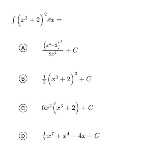 Solved ∫﻿﻿x322∢xa X3239x2cb 13x323cc 6x2