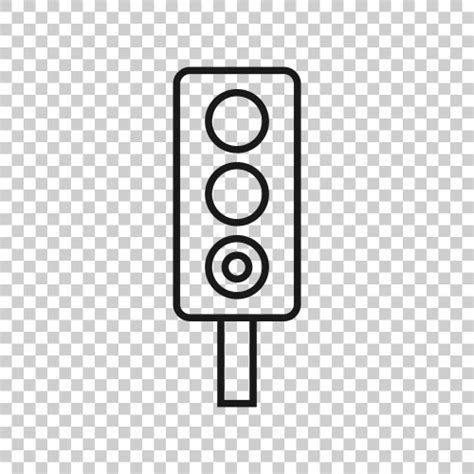 Semaphore Icon In Flat Style Traffic Light Vector Image