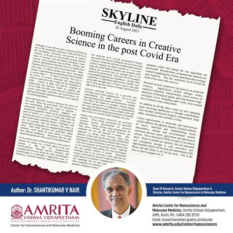 Amrita Vishwa Vidyapeetham On Linkedin Science Molecular Healthcare