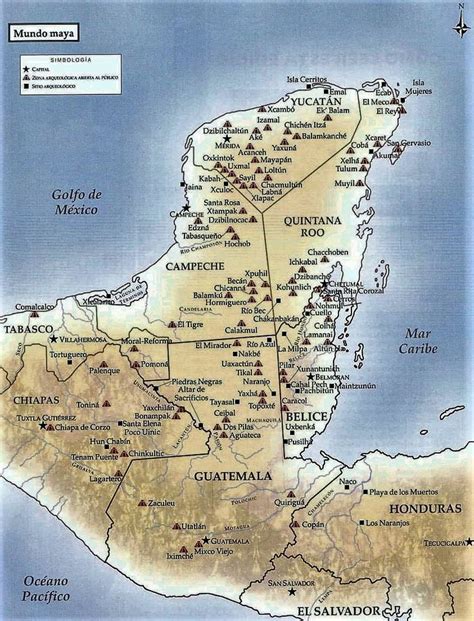 Mapa De Ciudades Mayas Ciudades Mayas Mapa De Ciudad Ciudades