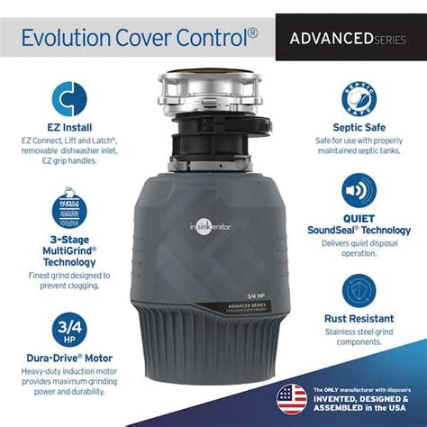 3 4 Hp Insinkerator Insinkerator Evolution Advanced Garbage