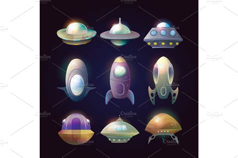 Alien Spaceship Disk Or Astronaut Rocket High Quality Transportation