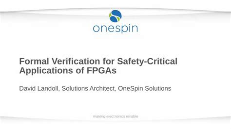 Pdf Formal Verification For Safety Critical Applications Of Fpgas
