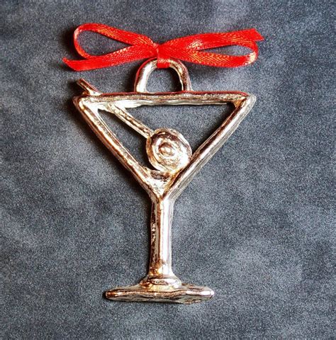 Martini Glass Pewter Ornament Etsy