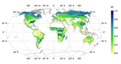 Spatial Distribution Of The Coefficients Of Determination The Pixels