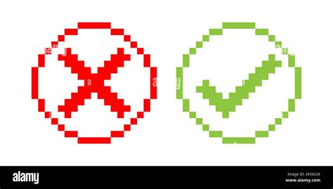 Check Mark Pixel Art Icons Stock Vector Image And Art Alamy