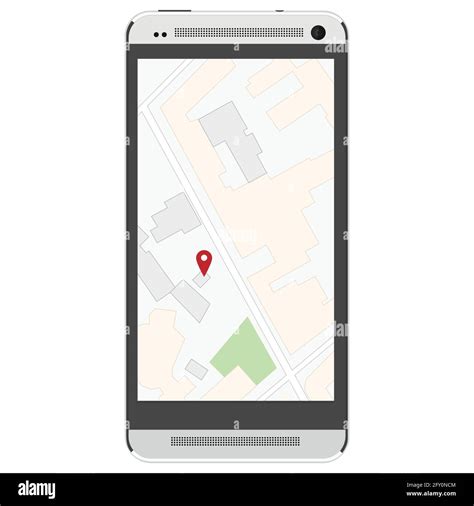 Navigation Map Map On Phone Smartphone Vector Illustration Location Pin Gps Stock Vector