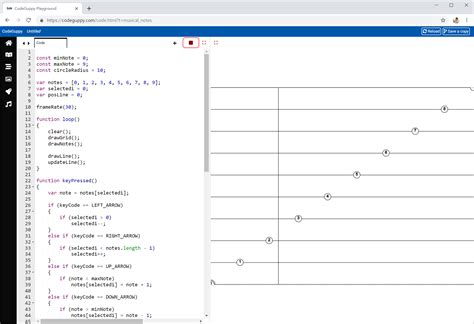 codeguppy javascript tutorial musical notes
