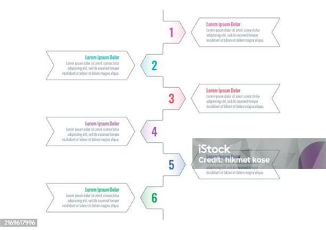 화살표 인포그래픽 템플릿 6단계 브리핑 템플릿 인터넷 매거진 편물 사업 연간 보고서 인포 그래픽 템플릿 개념에 대한 스톡 벡터 아트 및 기타 이미지 Istock