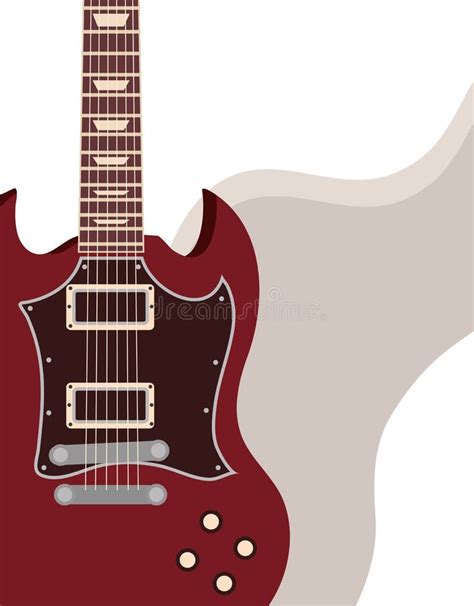 Electric Rock Guitar And Metal Strings Music Instrument Stock Vector