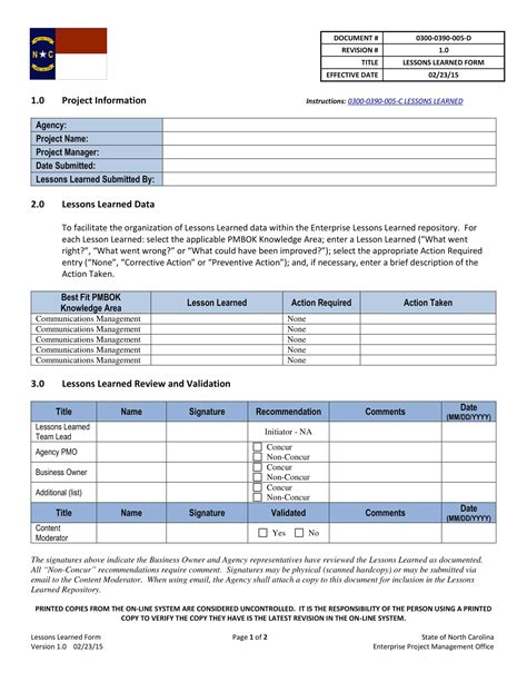 Free Printable Lessons Learned Templates Excel Pdf Word Project Example