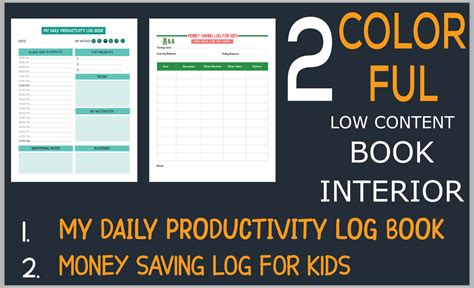 My Daily Productivity Log Book Money Saving Logbook 20485180 Vector Art