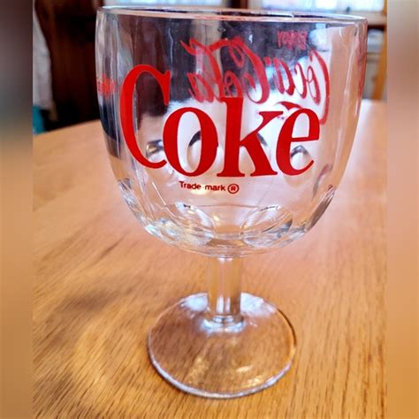 Dining Vintage 197s Coke Ribbon Dimpled Stemmed Glass Poshmark
