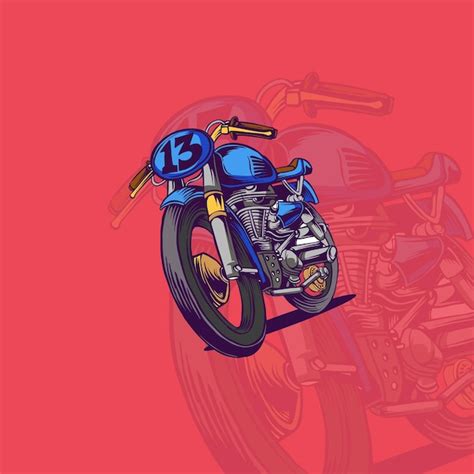 Illustration De Moto Classique Personnalisée Pour Le Logo Et Laffiche