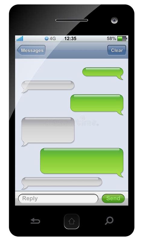 Smartphone Sms Chat Template Stock Vector Illustration Of Converse Network 25780807
