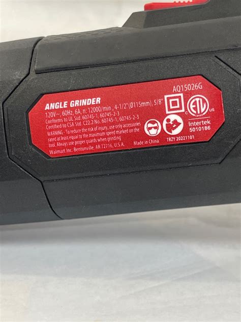 HYPER TOUGH AQ15026G CORDED 120V 4 5 ANGLE GRINDER Good Buya