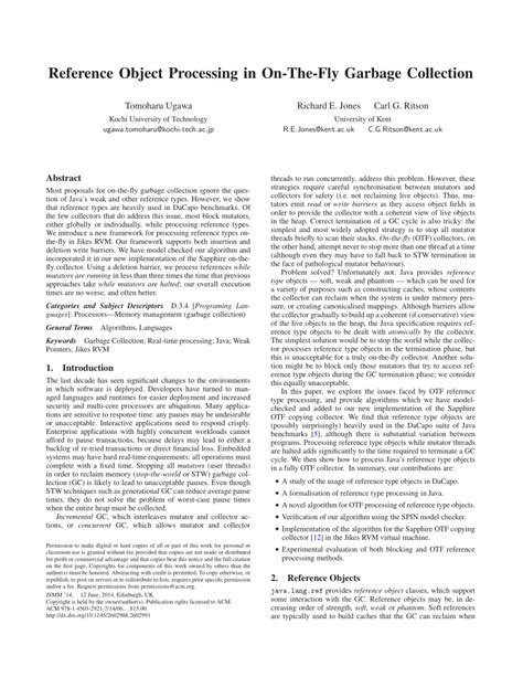 pdf reference object processing in on the fly garbage collection