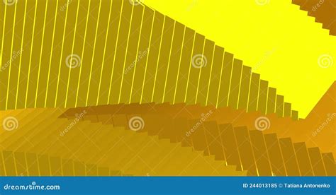 Abstract Yellow Background With Dynamic Orange 3d Lines Looped Footage