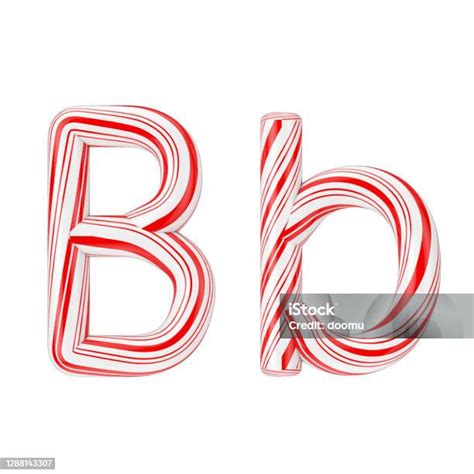 편지 B 민트 사탕 지팡이 알파벳 컬렉션 레드 크리스마스 색상에 줄무늬 3d 렌더링 0명에 대한 스톡 사진 및 기타 이미지 0명 12월 겨울 Istock