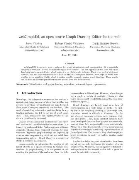 Pdf Webgraphed An Open Source Graph Drawing Editor For The Web