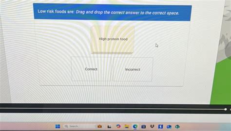 Low Risk Foods Are Drag And Drop The Correct StudyX