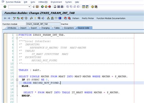 Sap Tech Passing Parameter And Internal Table As Parameters In Normal