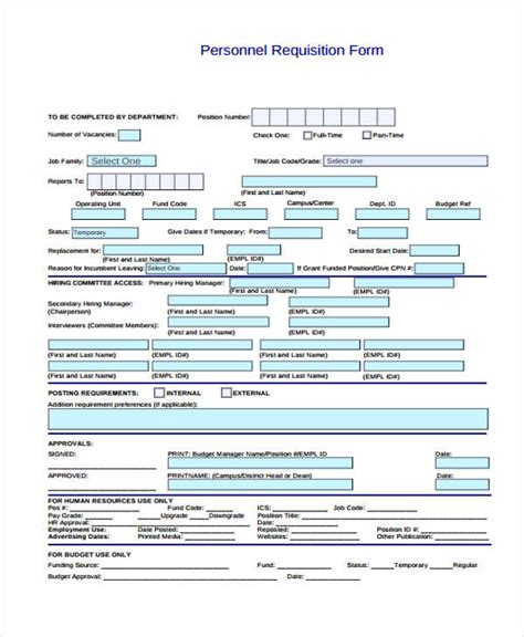 Free 9 Employment Requisition Forms In Pdf Excel Ms Word