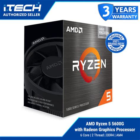 Amd Ryzen 5 5600g With Radeon Graphics 6 Core 12 Thread Processor With Radeon Vega Graphics