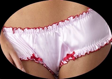 Luxury Champagne Pink Silky Satin Frilly Ruffle Shorty Panties