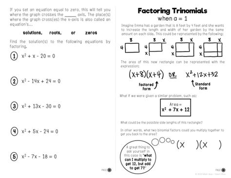 Solving Quadratics All Methods Factoring Guided Notes Practice Activity Bundle