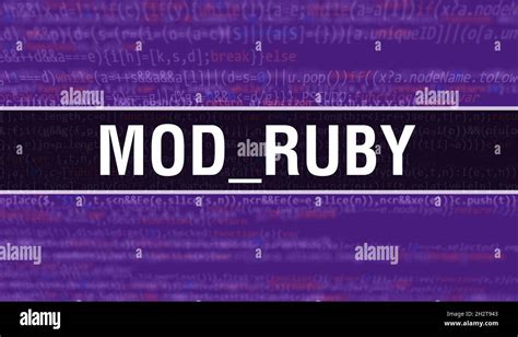 Mod Ruby With Binary Code Digital Technology Background Abstract