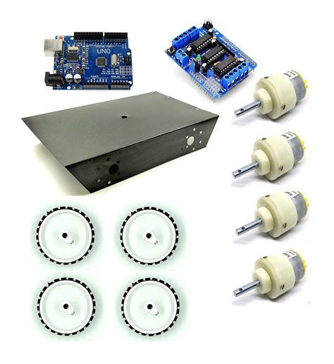 Buy Invento 4 Wheel Car Kit Metal Chassis 260x130x45mm 30 Rpm Dc