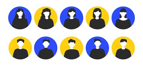 남자와 여자 프로필 아바타 컬렉션 세트입니다 아바타 사진 사용자 사진 및 프로필 사진에 잘 사용 사진 예술 및 공예제품에 대한 스톡 벡터 아트 및 기타 이미지 Istock