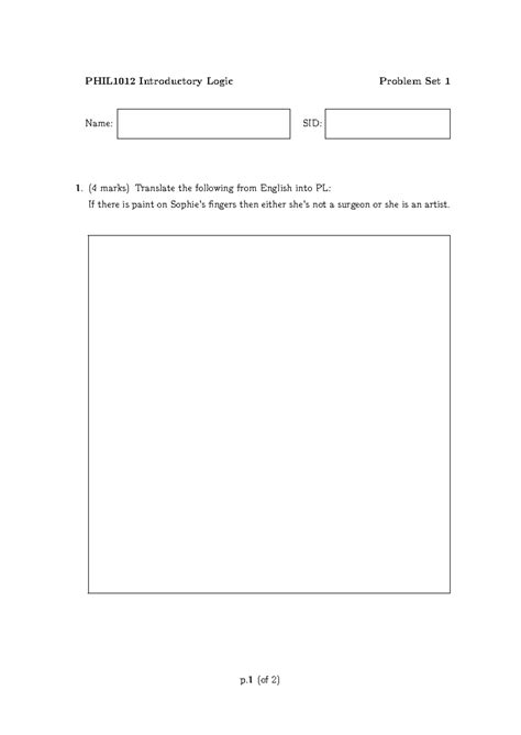 Problem Set 1 PHIL1012 P Of 2 Studocu