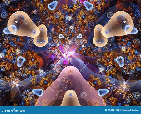 Abstract Fractal Flame Fractal Backgroundr Stock Illustration