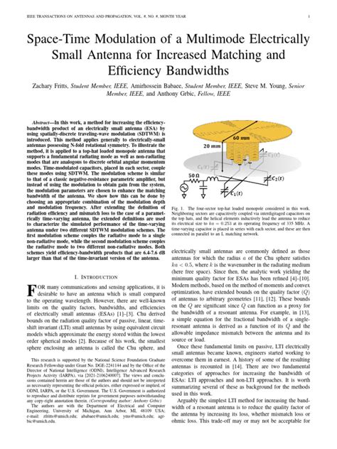 Space Time Modulation Of A Multimode Electrically Small Antenna For