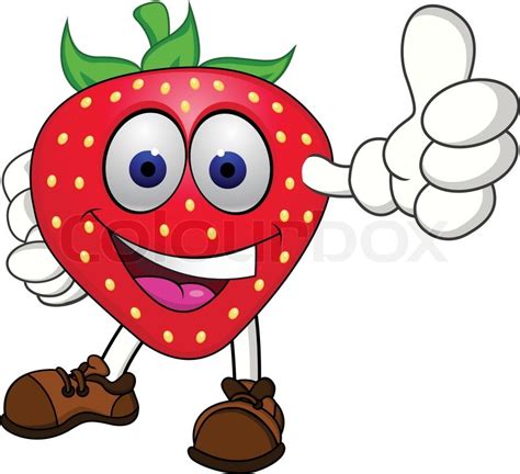 Strawberry Cartoon Character Stock Vector Colourbox