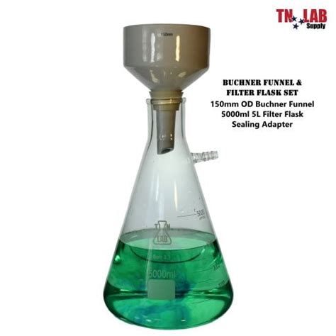 Buchner Funnel Kit Filter Flask Set 150mm Funnel And 5000ml Vacuum