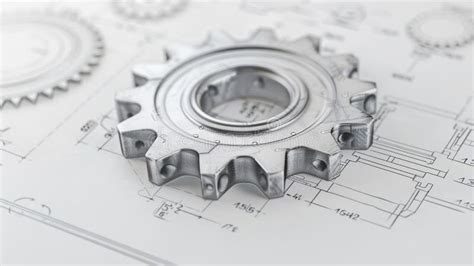 Gear Industrial Drawing Engineering Concept Generative Ai Stock
