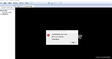 Vmware虚拟机安装的centos75系统，今天启动提示：无法获取快照信息：锁定文件失败模块“snapshot”启动失败 Csdn博客