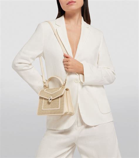 Womens Bvlgari Beige Medium Chevron Serpenti Forever Top Handle Bag