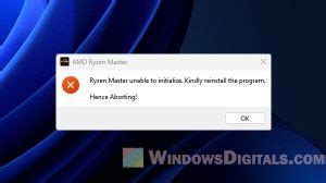 Ryzen Master Unable To Initialize Kindly Reinstall The Program